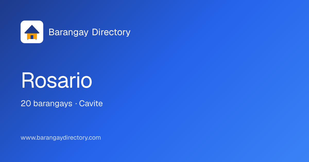 Barangays in Rosario, Cavite — 20 Listed | Barangay Directory