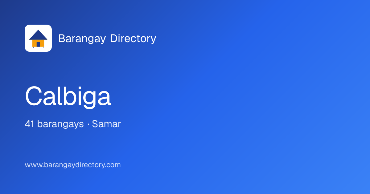 Barangays in Calbiga, Samar — 41 Listed | Barangay Directory
