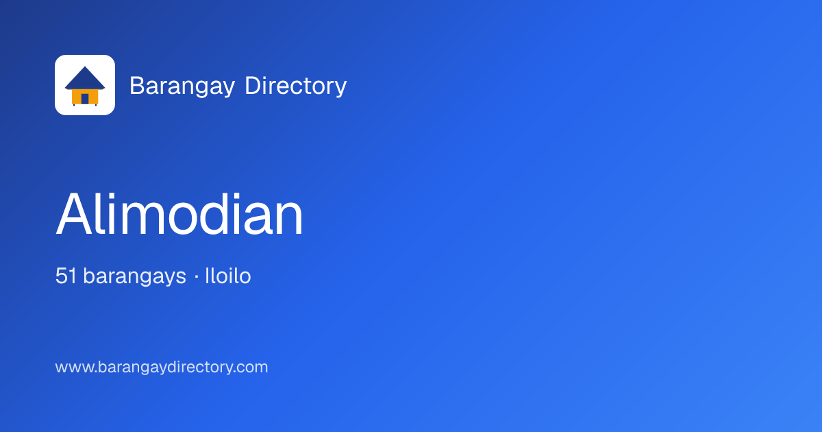 Barangays in Alimodian, Iloilo — 51 Listed | Barangay Directory